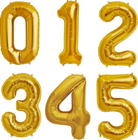 34 Gold Foil Mylar Number Balloons Etsy