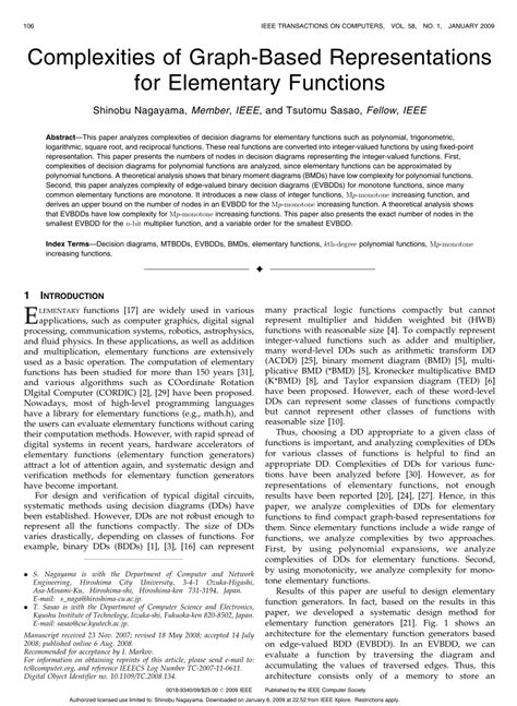 Pdf Complexities Of Graph Based Representations For Elementary Functions