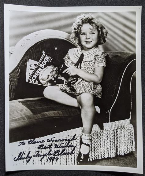 Lot Shirley Temple Autographed Black And White Headshot
