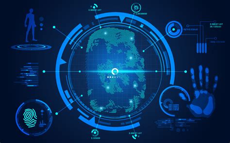 Fingerprint Biometrics Interface 9649627 Vector Art At Vecteezy