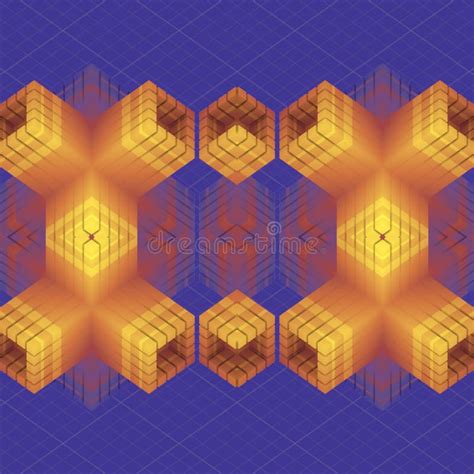 Fancy Symmetrical Geometric Background 3d Rendering Digital Illustration Stock Illustration