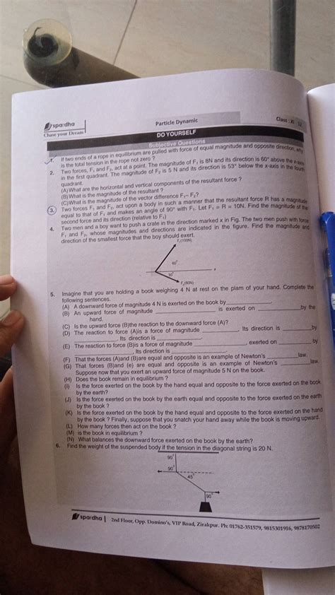 3 Two Forces F1 And F2 Act Upon A Body In Such A F1 −f2 Two Force