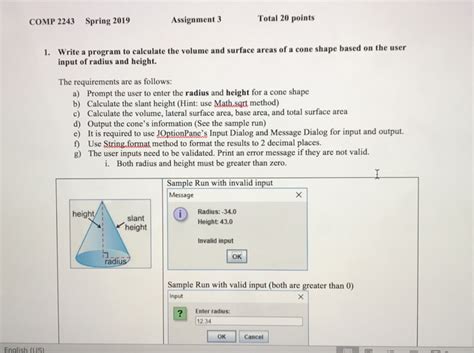 solved comp 2243 spring 2019 assignment 3 total 20 points