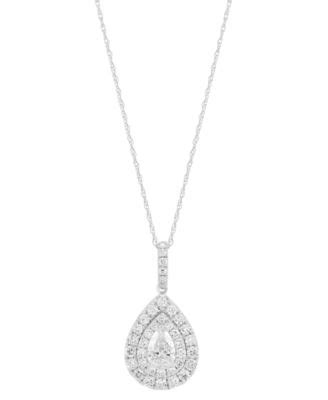 Grown With Love Lab Grown Diamond Pear And Round Double Halo 18pendant