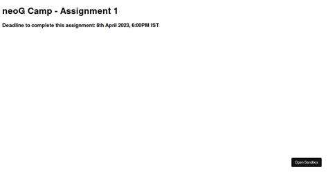 Assignment 1 Forked Codesandbox