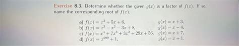 Solved Xercise 83 Determine Whether The Given Gx Is A