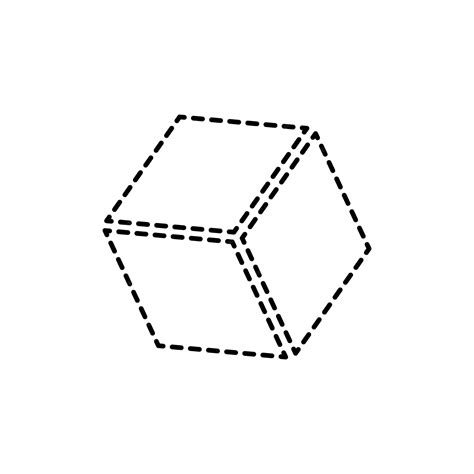 Premium Vector Icon Of Three Dimensional Cube Linear Dotted Drawing