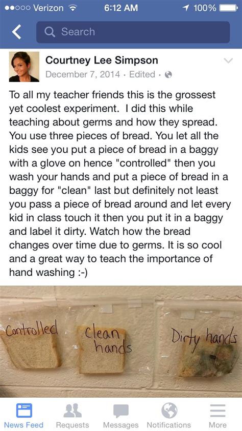 Bread Germ Experiment … Germs Lessons Preschool Science Germs Preschool
