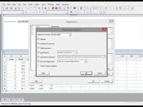 Minitab Regression Junctionryte