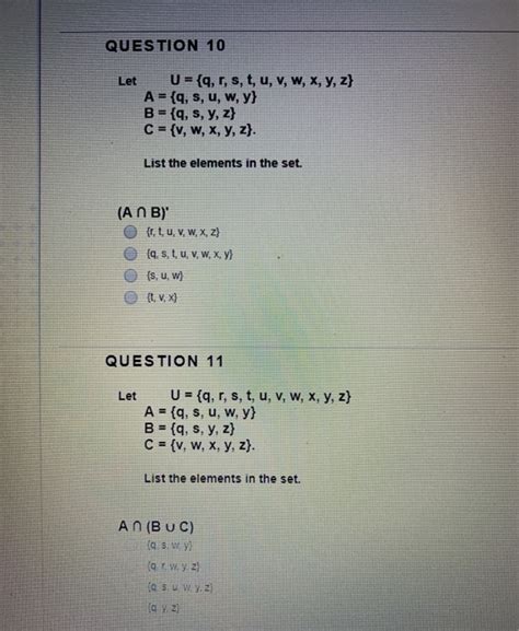 Solved QUESTION Let U Q R S T U V W X Y Z A Chegg Com