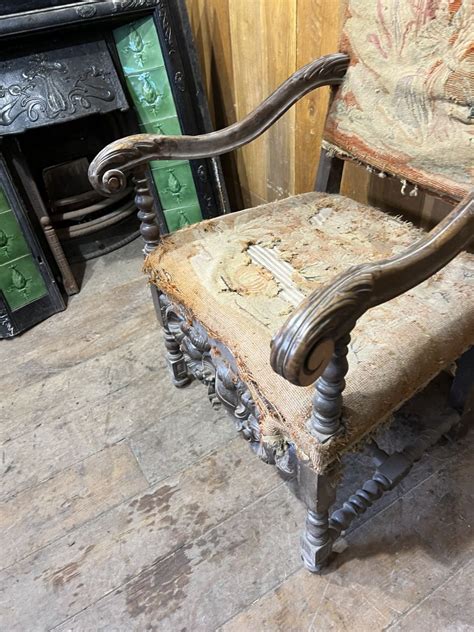 Beautiful Old Ornate Wooden Chair Authentic Reclamation
