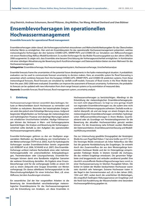 Pdf Ensemble Forecasts For Operational Flood Management