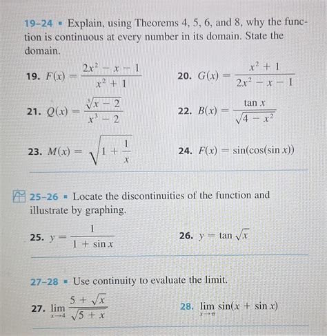 Solved 19 24 Explain Using Theorems 4 5 6 And 8 Why The