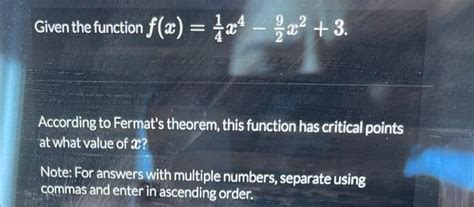 Solved Given The Function F X 31x3 21x2−6x 1 Find The