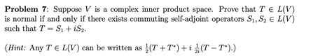 Problem Suppose V Is A Complex Inner Product Chegg Com