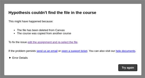 Fixing A Broken Canvas File Link Hypothesis