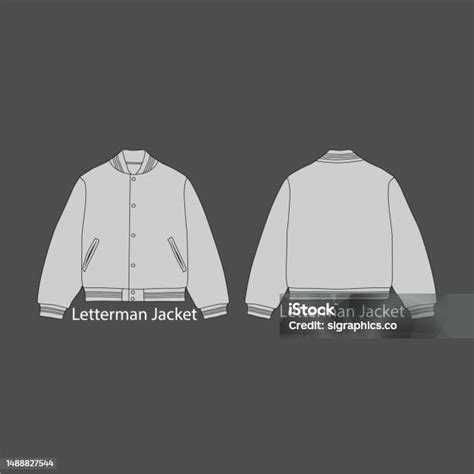 레트로 레터맨 재킷 템플릿 의류 모형 벡터 디자인 레터맨 Cad 야구 점퍼에 대한 스톡 벡터 아트 및 기타 이미지 야구 점퍼 벡터 실물 모형 Istock