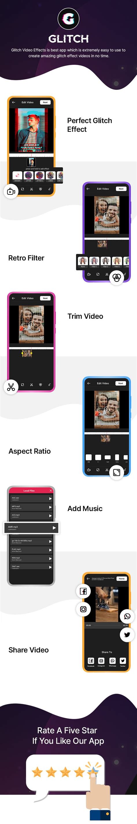 Glitch Video Editor And Effects With Admob Ads Codemarket