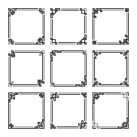 사각형 프레임 터의 집합 프리미엄 벡터