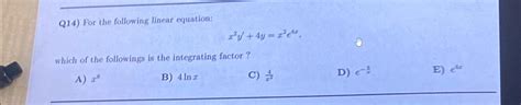 Solved Q14 ﻿for The Following Linear
