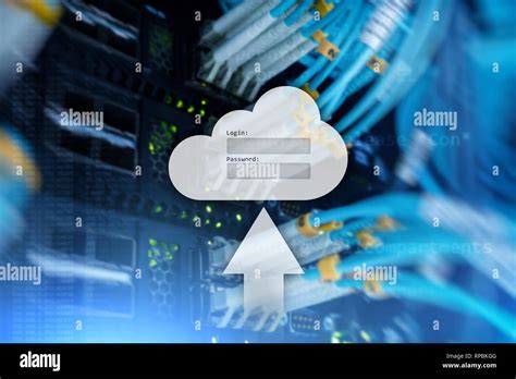 cloud storage data access login and password request window on server