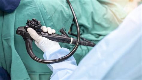 Egd Technology For Cancer Screening Blur Green Background And