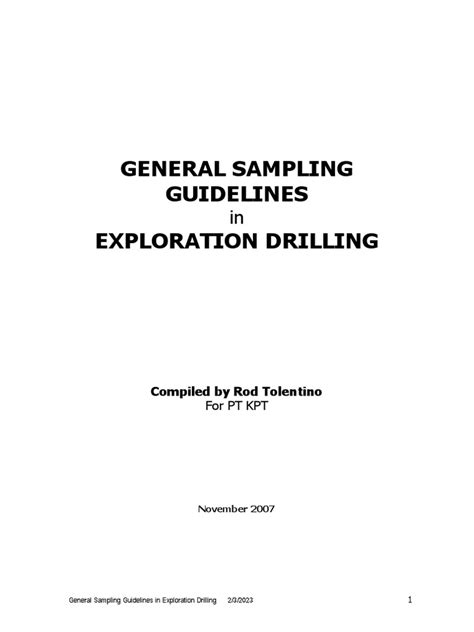 Drill Protocols Pdf Sampling Statistics Atomic Absorption Spectroscopy