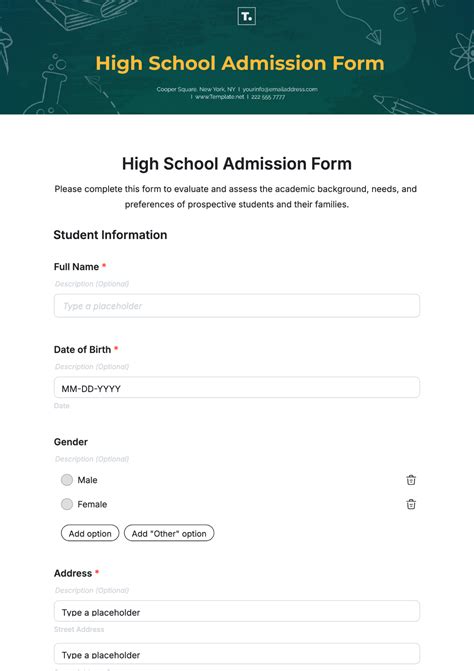 Free Preschool Admission Form Template To Edit Online