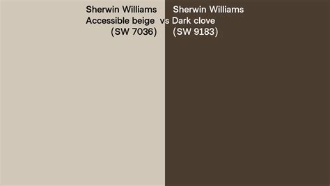 Sherwin Williams Accessible Beige Vs Dark Clove Side By Side Comparison