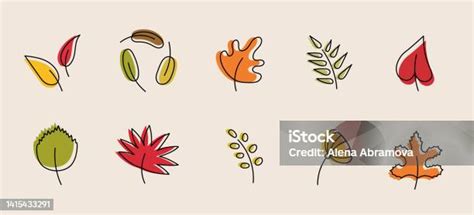 화려한 가을 단풍이 배경으로 흰색 배경에 고립되어 있습니다 간단한 낙서 플랫 스타일 벡터 일러스트 레이 션 가을에 대한 스톡 벡터 아트 및 기타 이미지 Istock
