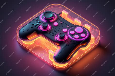 Futuristic Controller Gamer Generative Ai Illustration Premium Ai