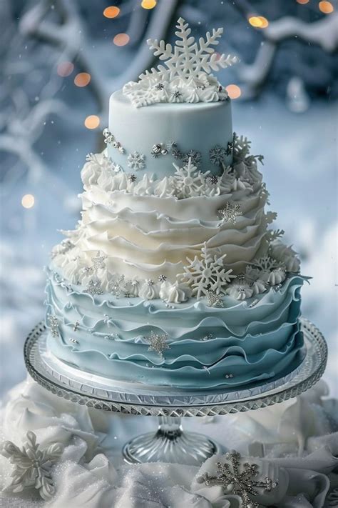 Icy Blue Charm A Winter Wonderland Birthday Cake Disney Kuchen