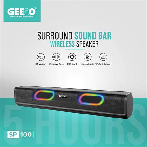 Geeoo SP 100 RGB Portable Bluetooth Speaker 16inch Price In Bangladesh Hojoborolo