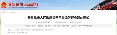 秦皇岛最新人事任免 职务 市政府 试用期