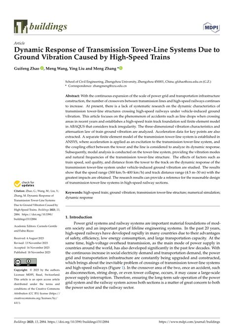Pdf Dynamic Response Of Transmission Tower Line Systems Due To Ground Vibration Caused By High