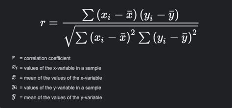 Correlation Formula