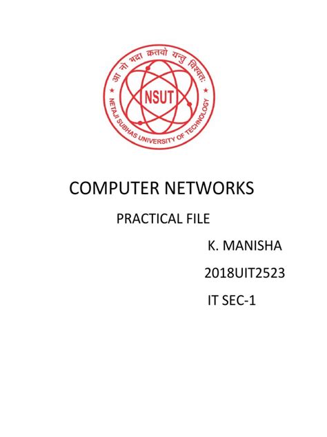 Computer Networks Practical File K Manisha 2018uit2523 It Sec 1 Pdf Ip Address I Pv6