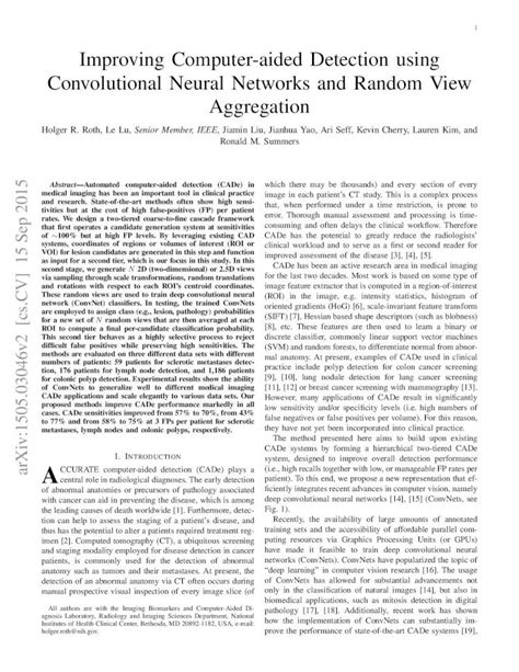 Pdf Improving Computer Aided Detection Using Convolutional 1 Improving Computer Aided
