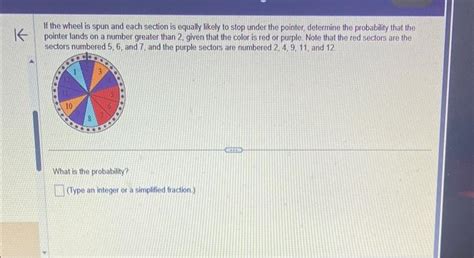 Solved If The Wheel Is Spun And Each Section Is Equally