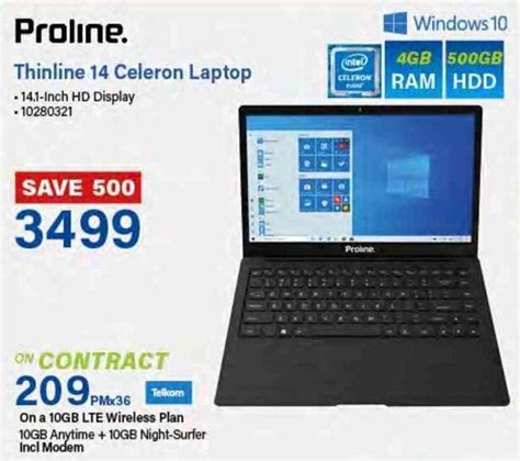 Proline Thinline 14 Celeron Laptop Offer At Incredible Connection