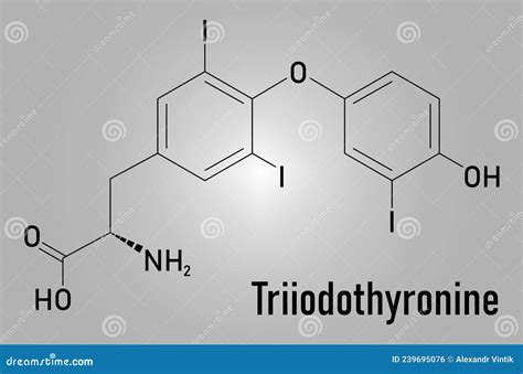 Triiodothyronine Or T3 Liothyronine Thyroid Hormone Molecule Pituitary Gland Hormone