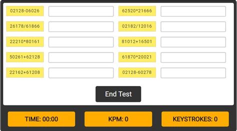 Typing Dojo Ten Key Test