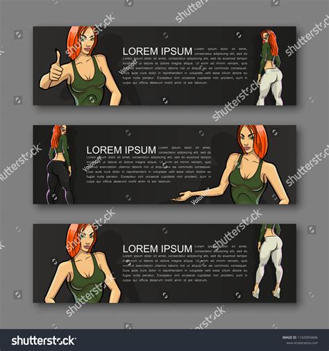 Banner Sexy Girl Background Modern Template Stock Vector Royalty Free Shutterstock