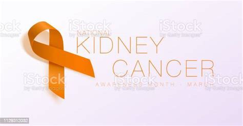 국가 신장 암 인식의 달입니다 오렌지 컬러 리본 투명 한 배경에 고립입니다 포스터에 대 한 벡터 디자인 서식 파일입니다 3월에