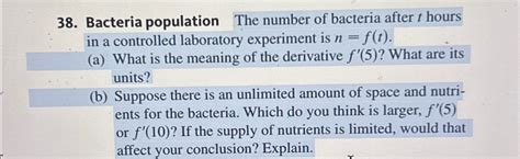 Solved Bacteria Population The Number Of Bacteria After T
