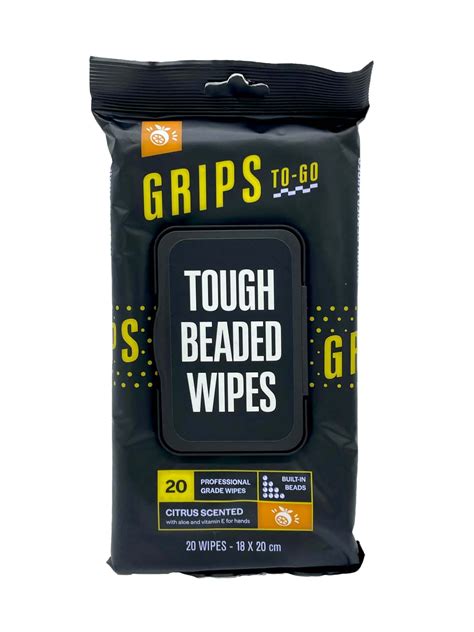 Grips Tough Beaded Wipes 20 PeleGuy Distribution Pty Ltd 1300 377 341