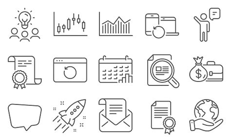 채팅 메시지 인증서 메일 뉴스 레터와 같은 교육 아이콘 의 집합입니다 벡터 그래프에 대한 스톡 벡터 아트 및 기타 이미지 그래프 기포 뉴스레터 Istock