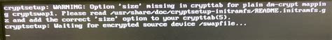 Fixing “cryptsetup Waiting For Encrypted Source Device Swapfile