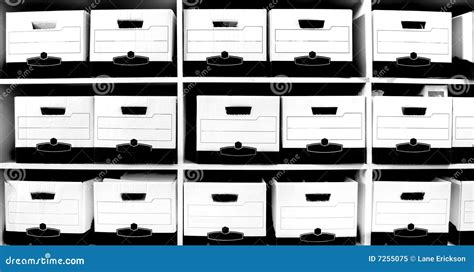 Office Shelves Full Of Files And Boxes Stock Image Image Of Documents