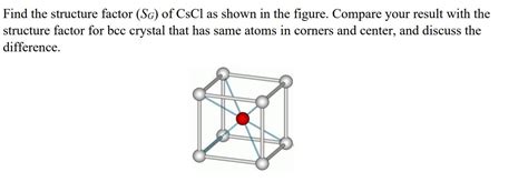 Solved Find The Structure Factor Sg Of Cscl As Shown In